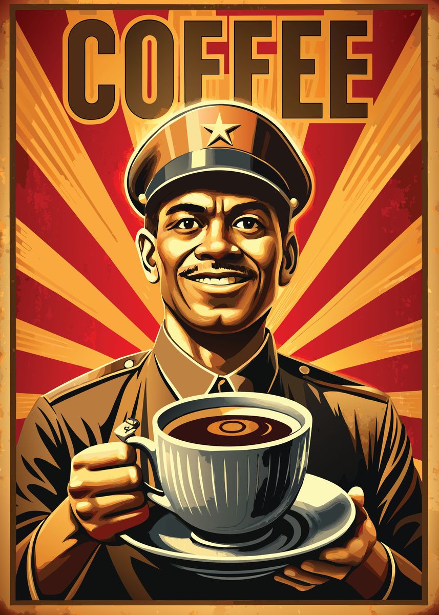 'Coffee Propaganda' Poster, picture, metal print, paint by Fireabend ...