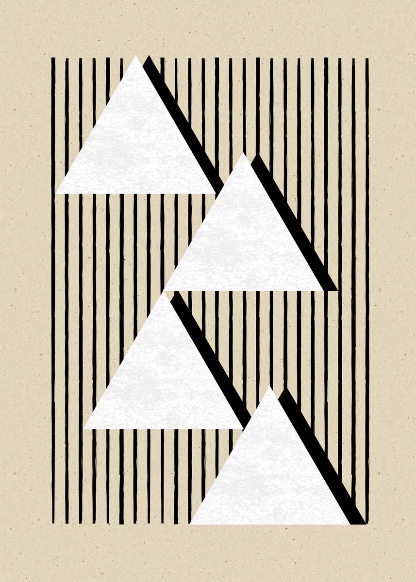 'Stripes triangles' Poster, picture, metal print, paint by Moonlight ...