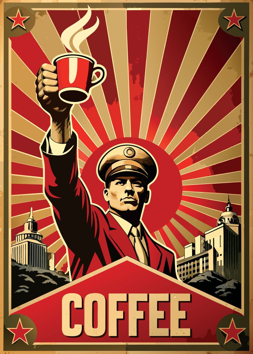'Coffee Propaganda' Poster, picture, metal print, paint by Fireabend ...