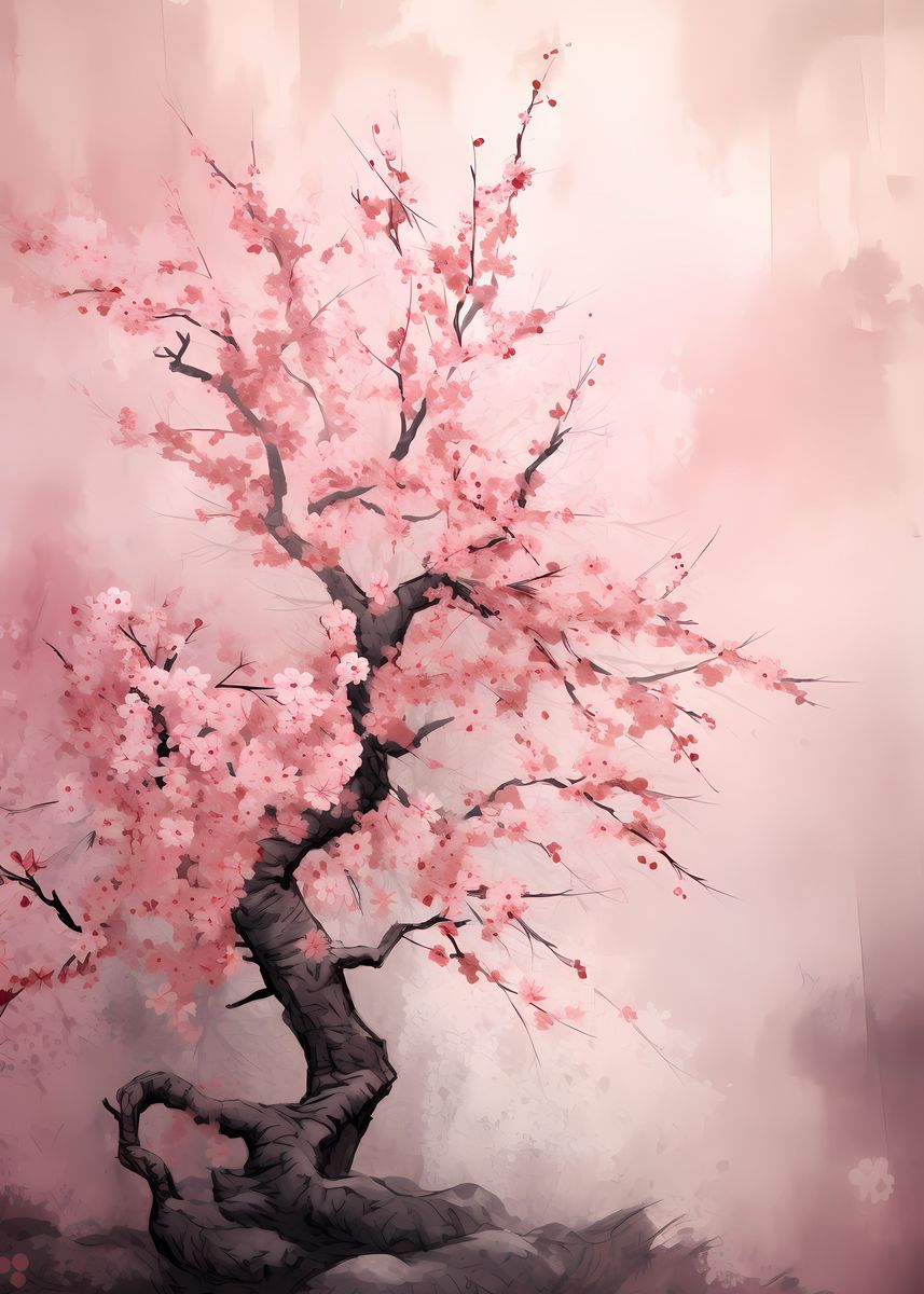 'Cherry Blossom Tree' Poster, picture, metal print, paint by PERMADI ...