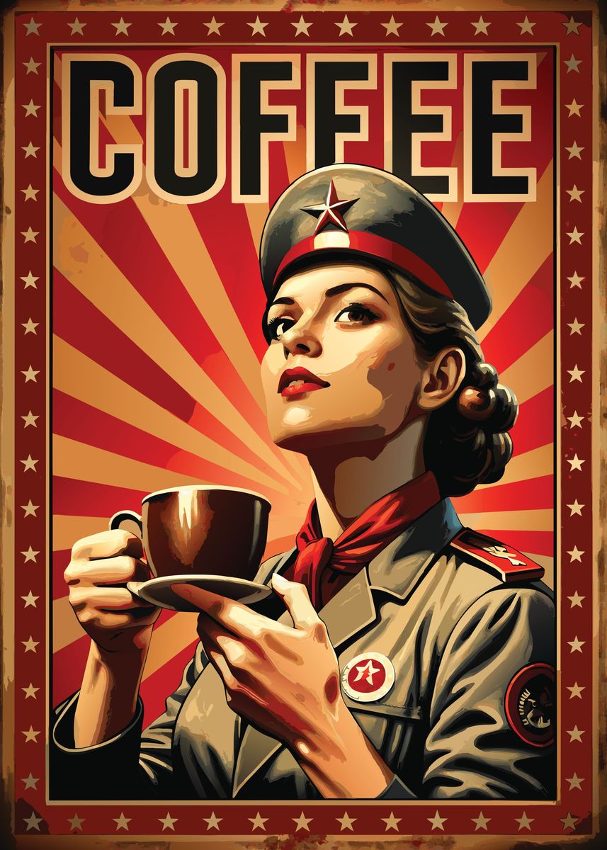 'Coffee Propaganda' Poster, picture, metal print, paint by Fireabend ...