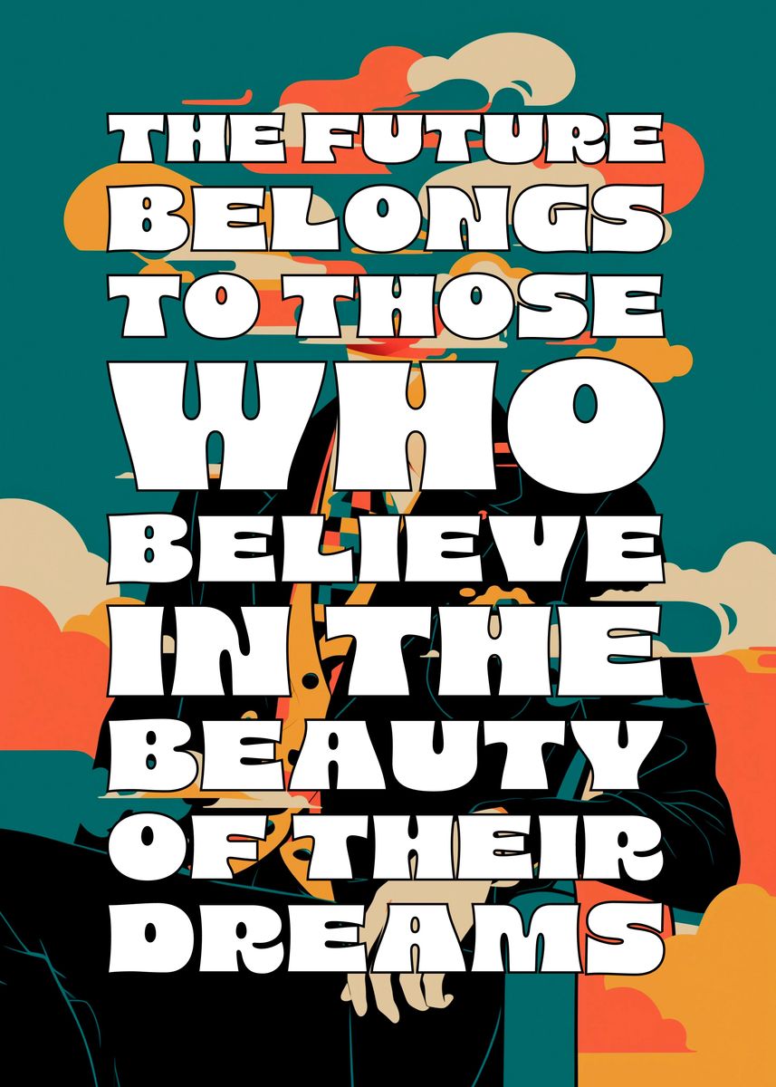 'The Future Belongs' Poster, picture, metal print, paint by Nicholas VK ...