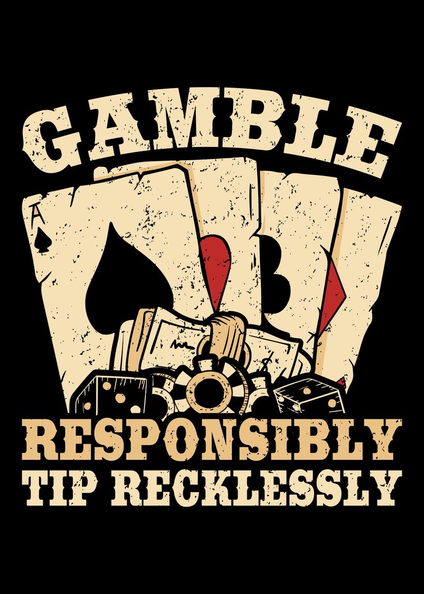 'Poker Dealer Gamble' Poster, picture, metal print, paint by ...