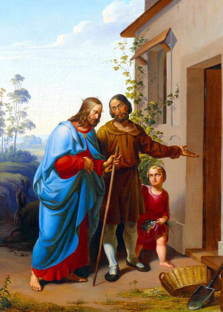 'Christ Enters a House' Poster, picture, metal print, paint by ...