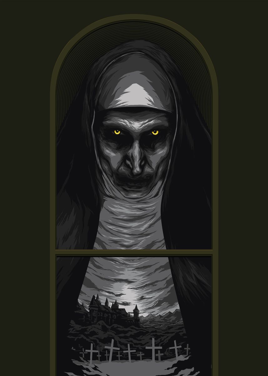 'Evil Nun' Poster, picture, metal print, paint by Jades | Displate