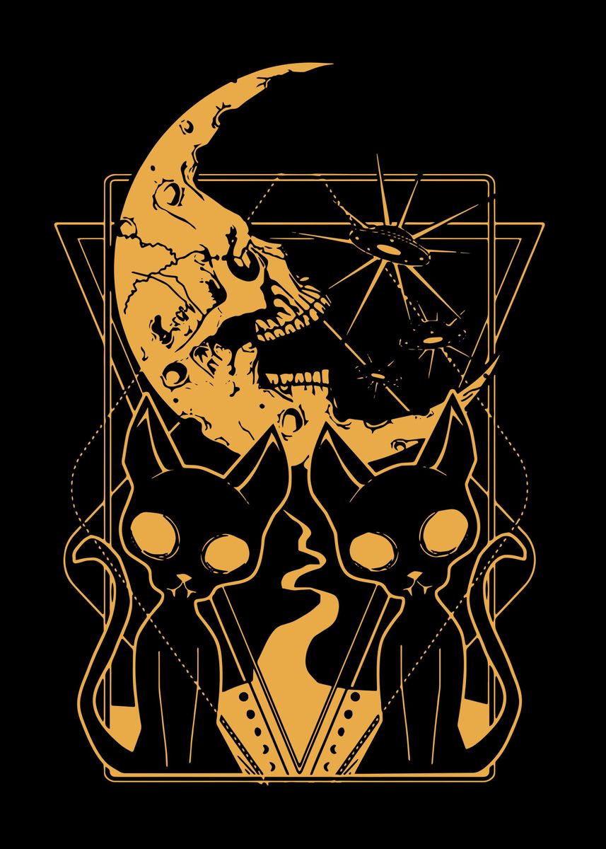 'SKULL OF MOON' Poster, picture, metal print, paint by Anime Destiny ...