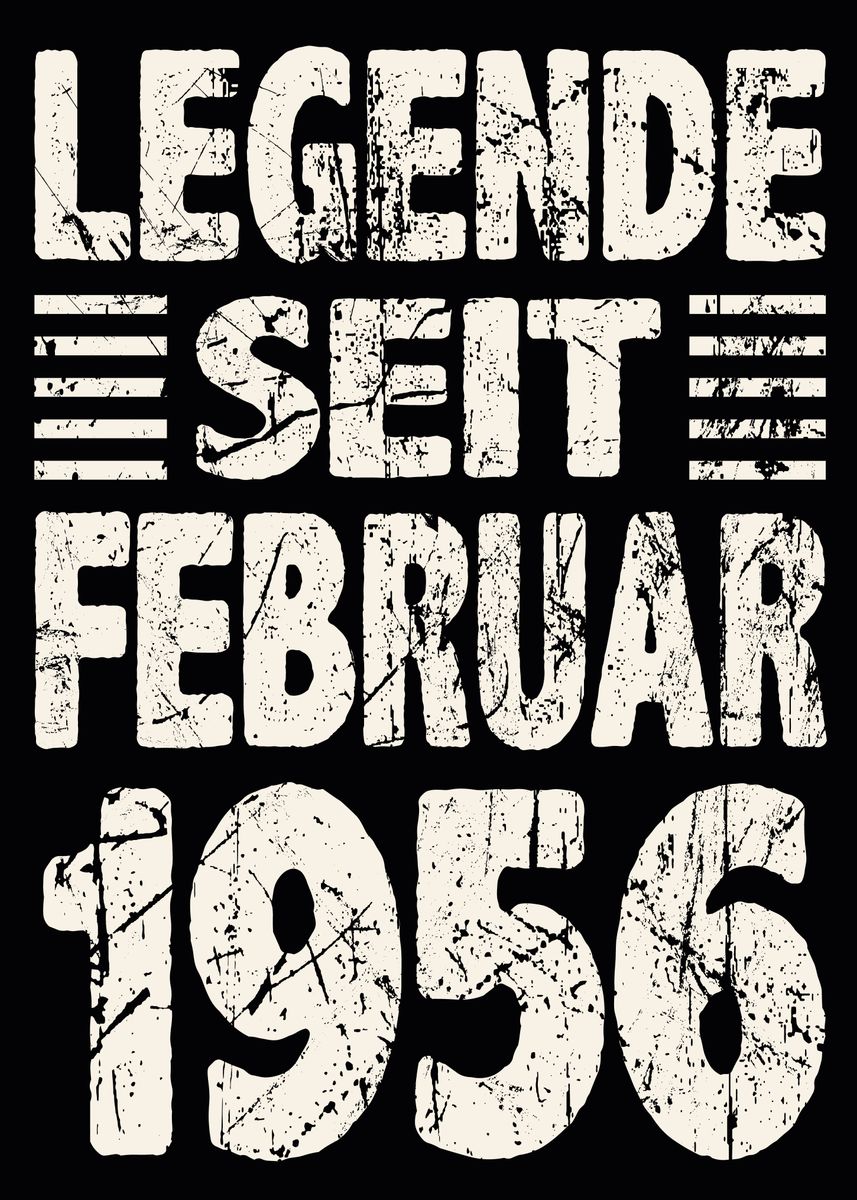 'Februar 1956 68 Jahre' Poster, picture, metal print, paint by ...