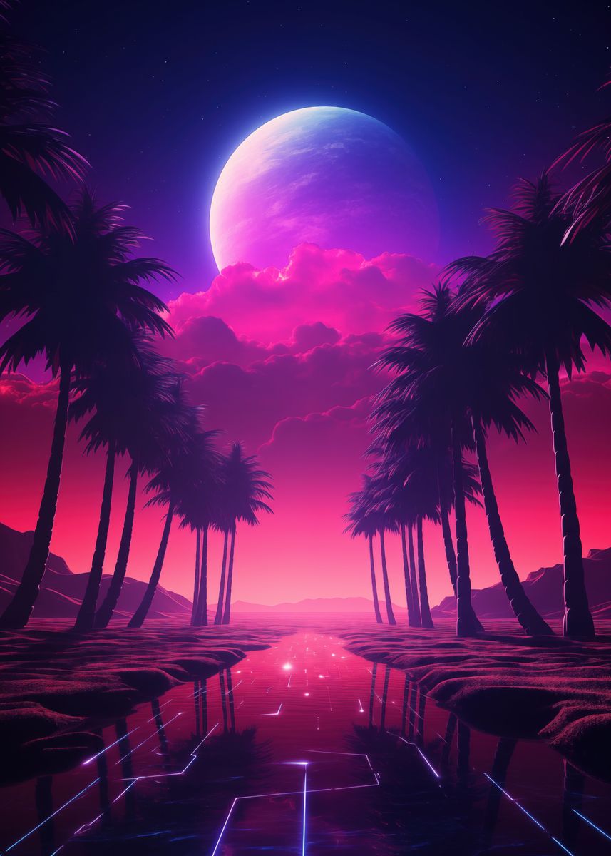 'Ethereal Tropic Utopia' Poster, picture, metal print, paint by ...