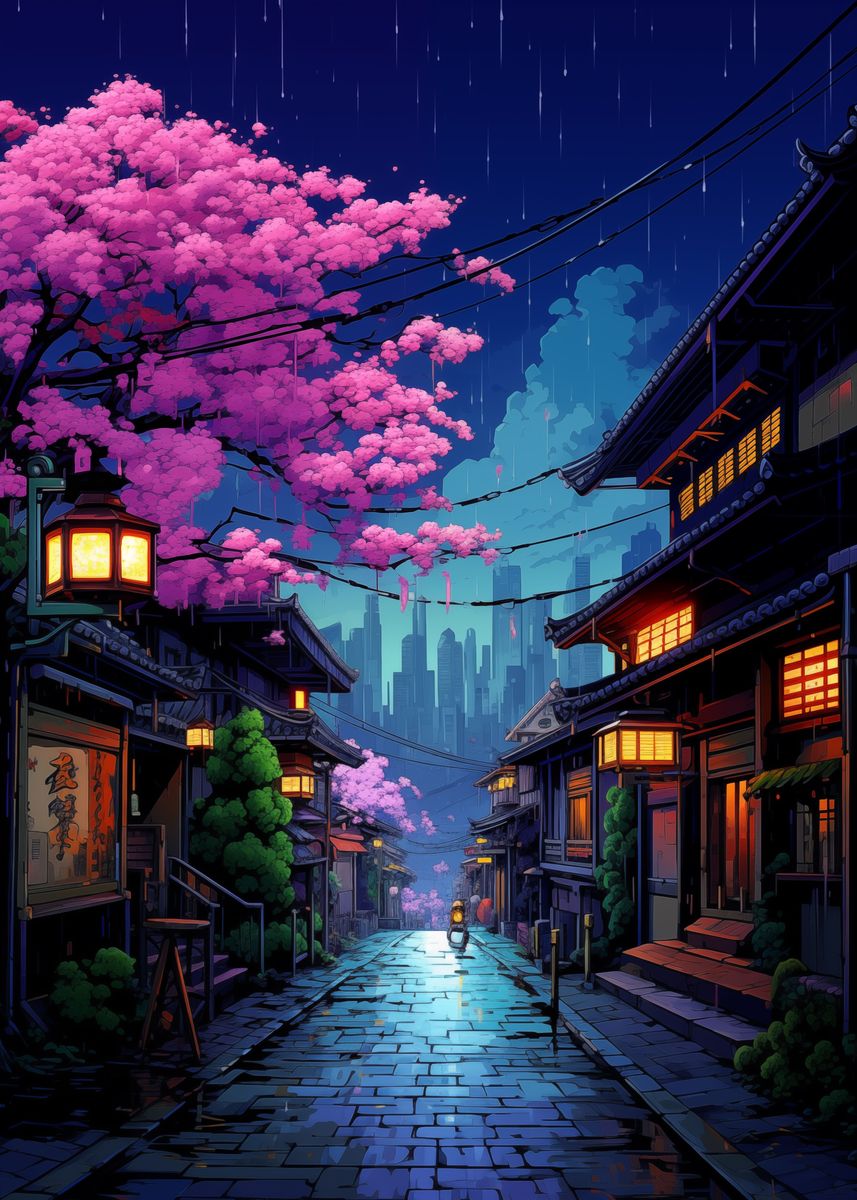 'Japan Pixel art' Poster, picture, metal print, paint by ELYussArt ...