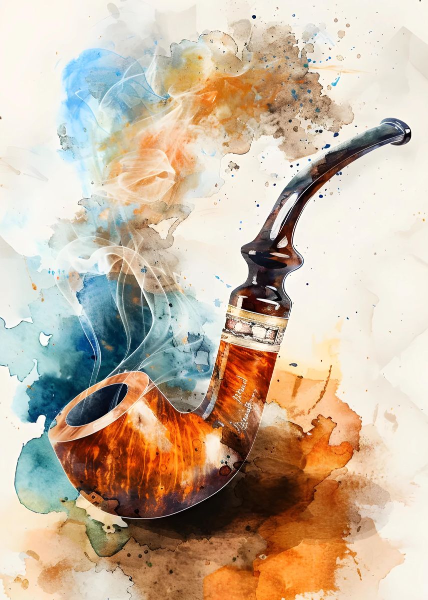 'Vibrant Smoking Pipe' Poster, picture, metal print, paint by ...
