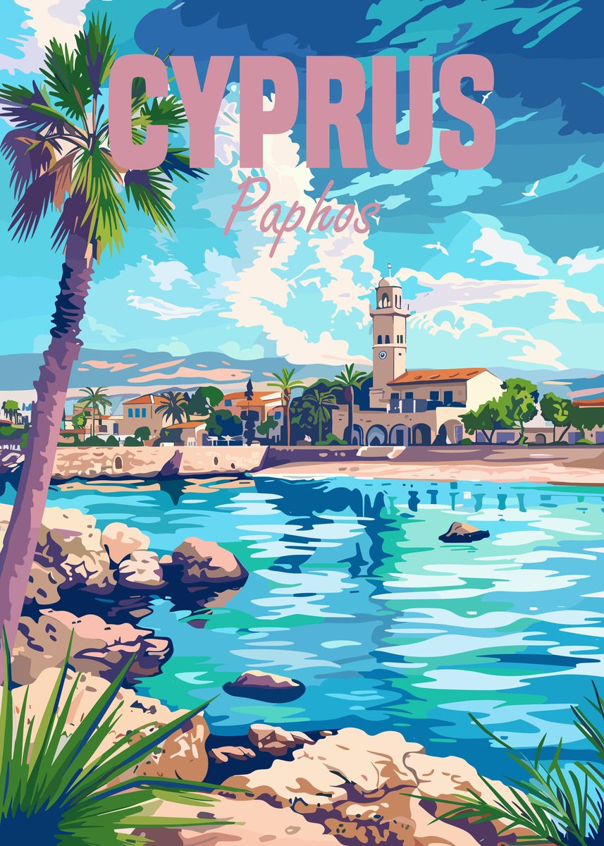 'Cyprus Paphos' Poster, picture, metal print, paint by Mesh | Displate