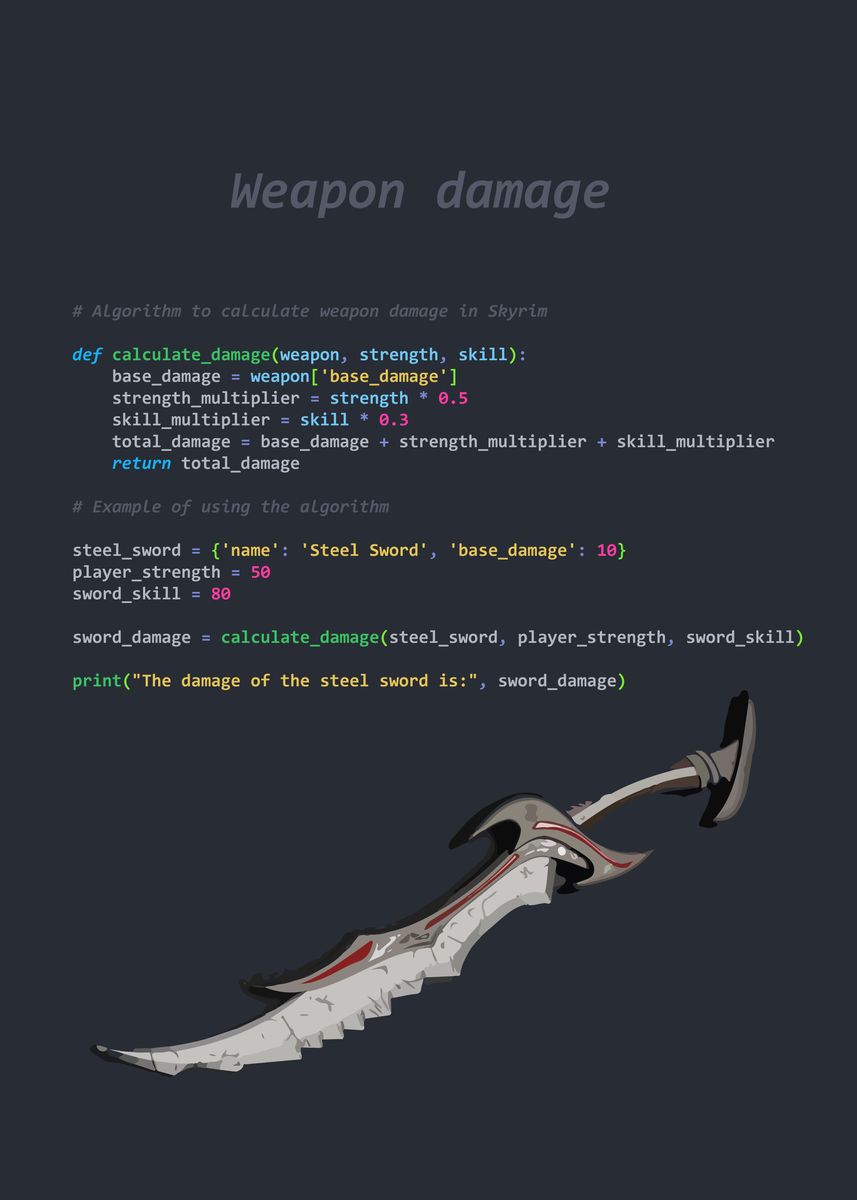 'Weapon Damage Python' Poster, picture, metal print, paint by ...