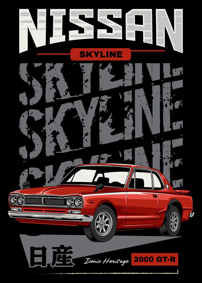 'Classic Sky Line Car' Poster, picture, metal print, paint by Adam ...
