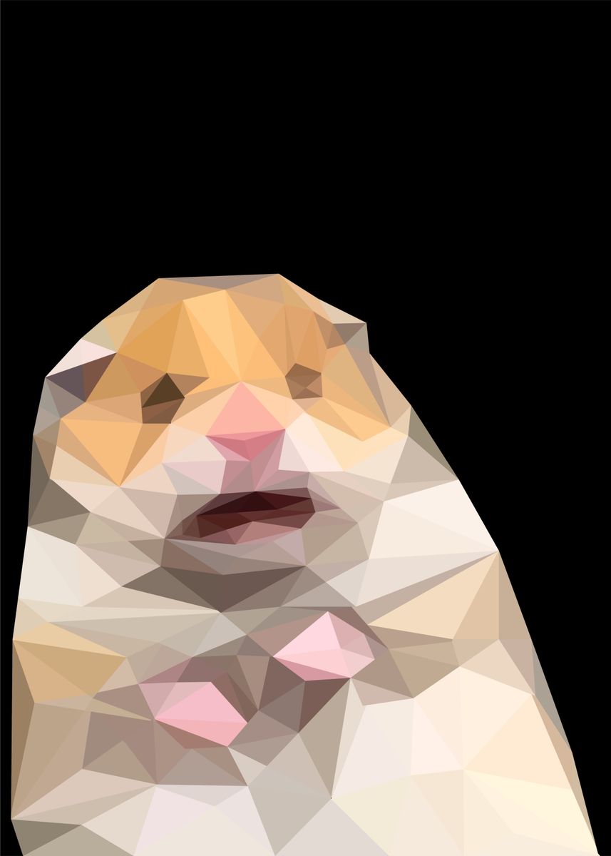 'scared hamster meme' Poster, picture, metal print, paint by Lowpoly ...