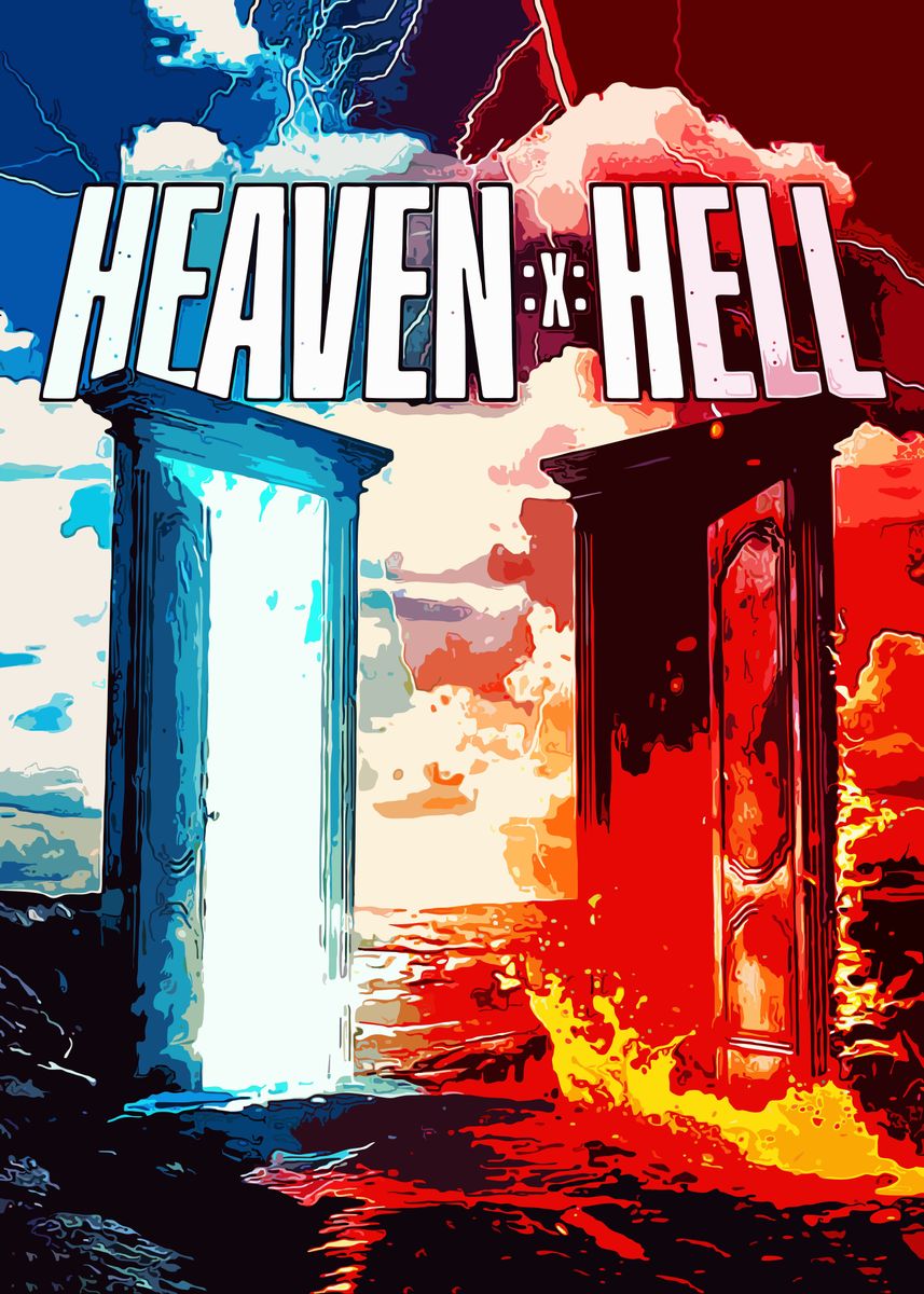 'Heaven and Hell' Poster, picture, metal print, paint by supergaff ...