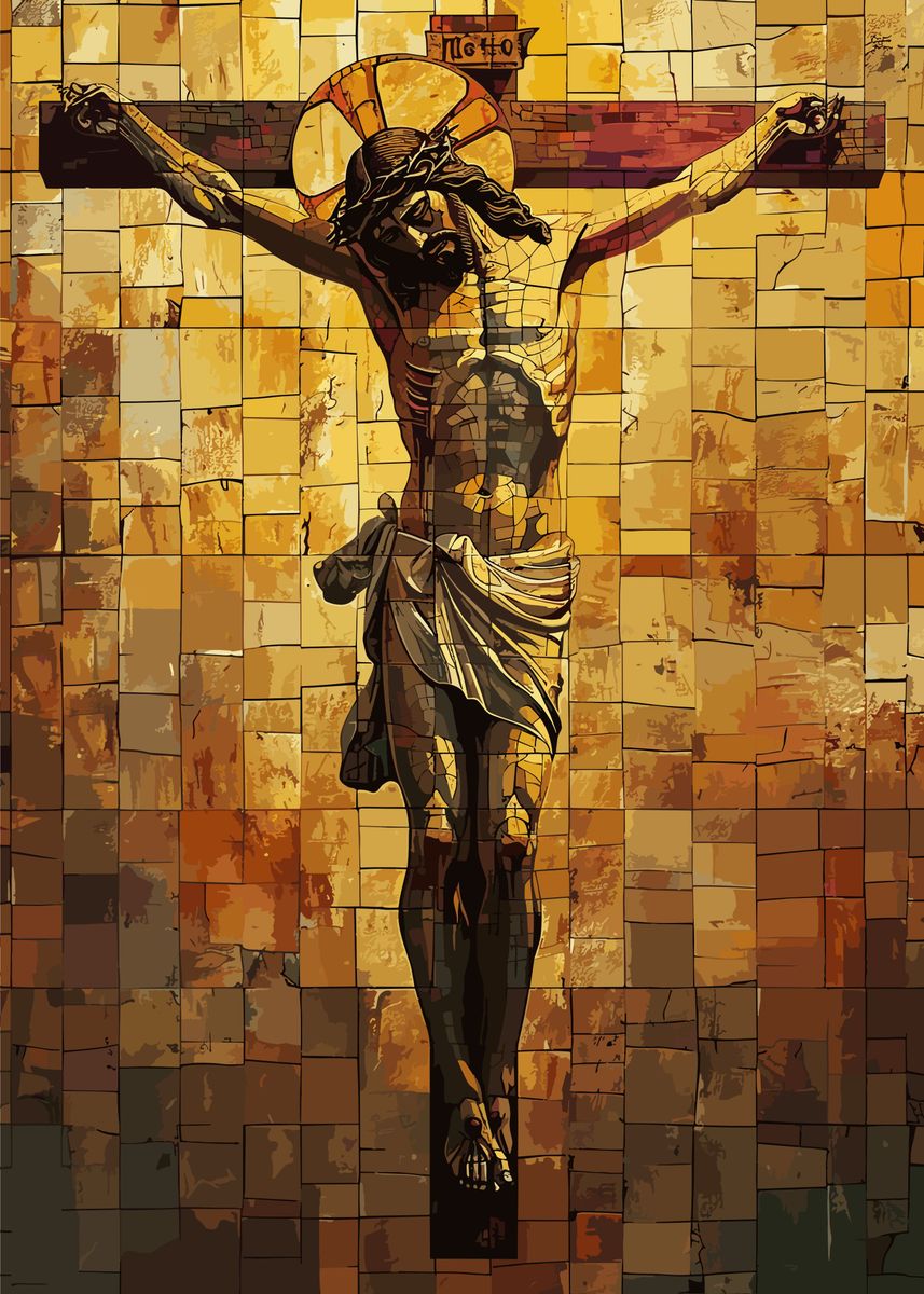'Jesus Christ Mosaic' Poster, picture, metal print, paint by SuperNova ...