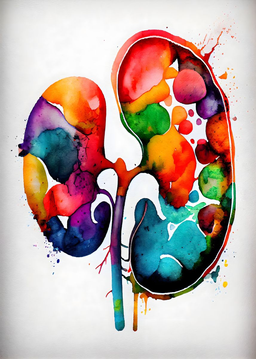 'Colourful Kidneys' Poster, picture, metal print, paint by Zanoozi ...