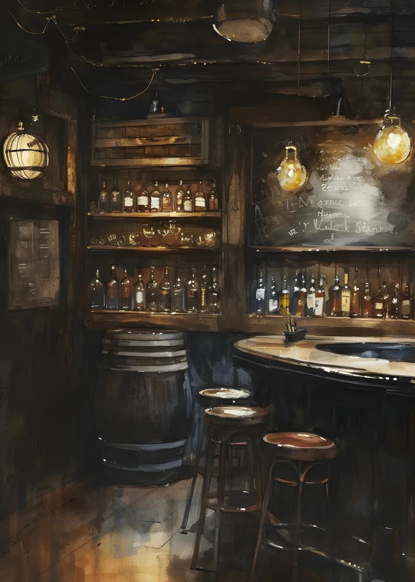'Dark Bar Realm' Poster, picture, metal print, paint by AquaVision Art ...