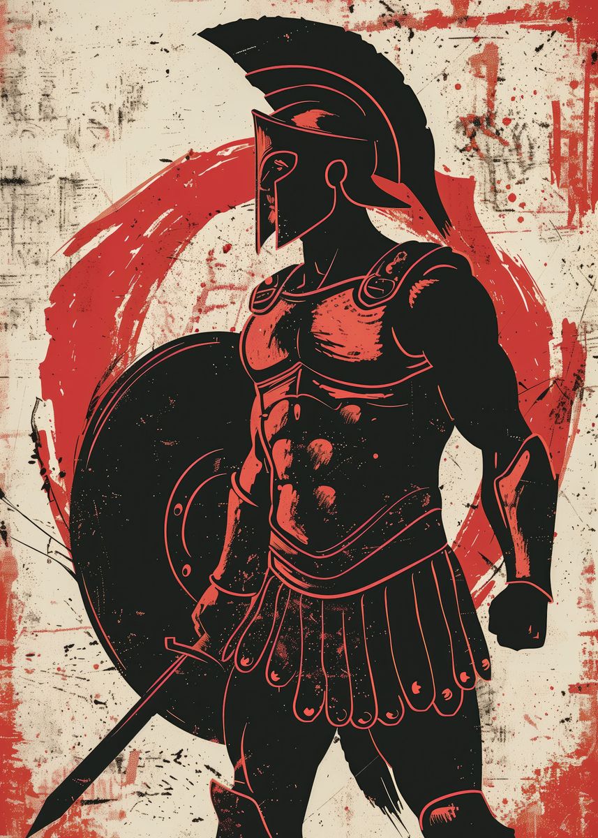 'Epic Spartan Warrior' Poster, picture, metal print, paint by ...