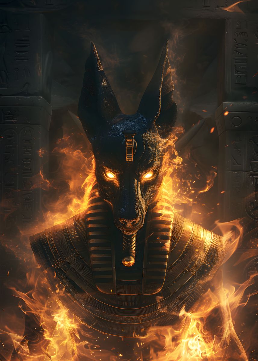 'Burning Anubis Egypt ' Poster, picture, metal print, paint by Future ...
