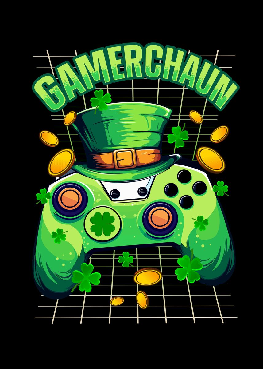 'St Patricks Day Gaming' Poster, picture, metal print, paint by Lukes ...