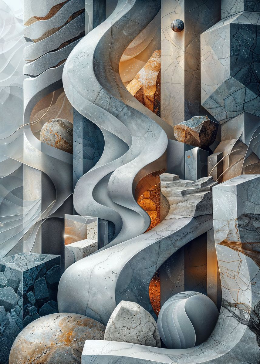 'Geometric Flux' Poster, picture, metal print, paint by Mr Relative ...