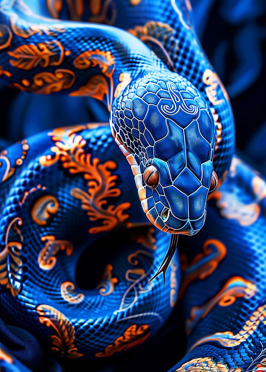 'Snake Boa Python Magic Zen' Poster, picture, metal print, paint by ...