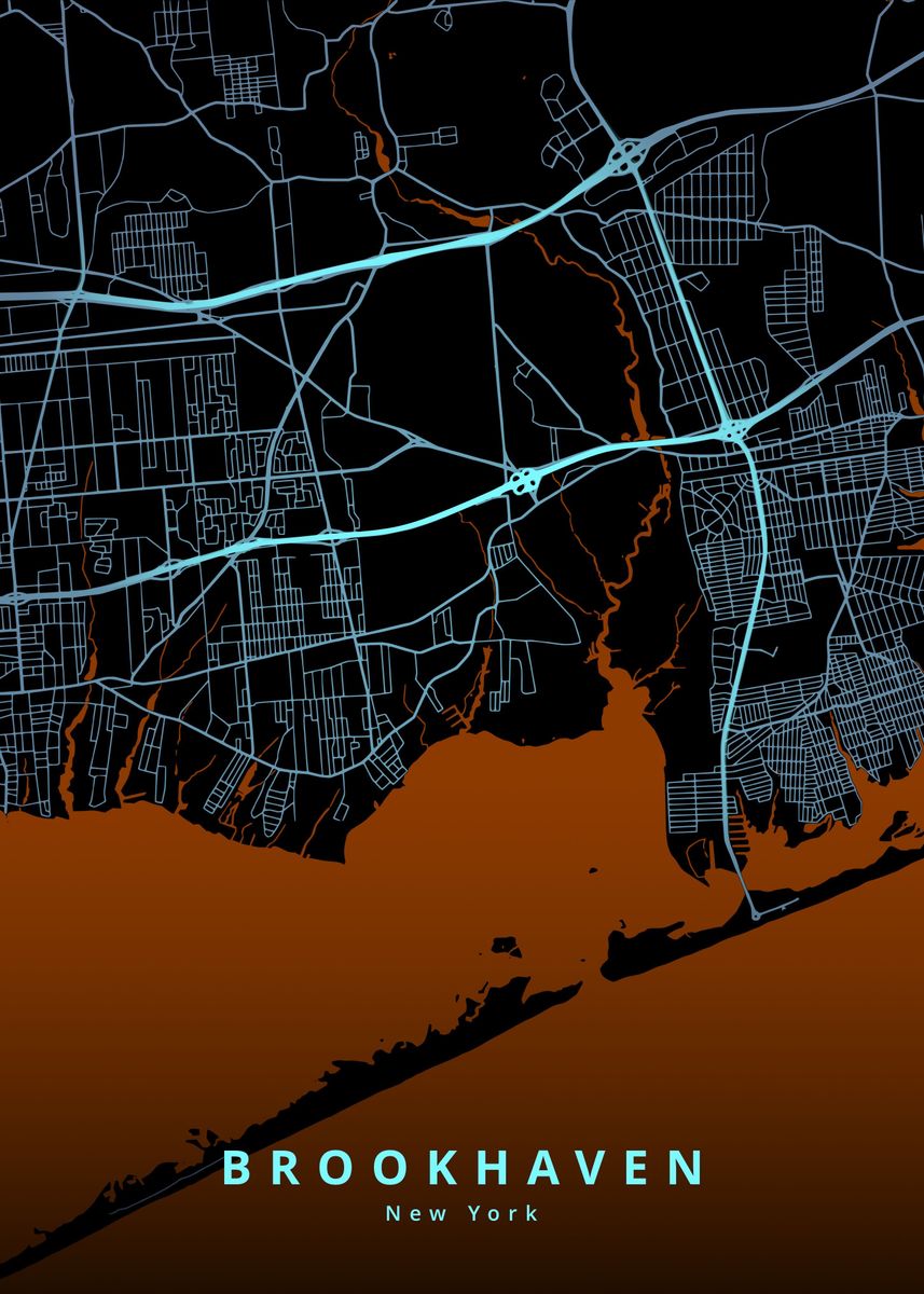 'Brookhaven New York' Poster, picture, metal print, paint by Deeo ...