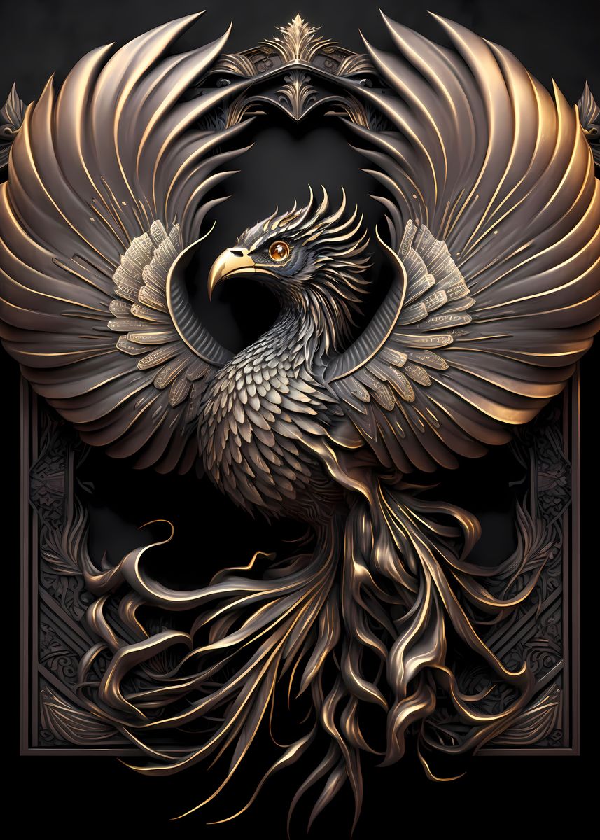 'Immortal Phoenix God' Poster, picture, metal print, paint by Luong ...