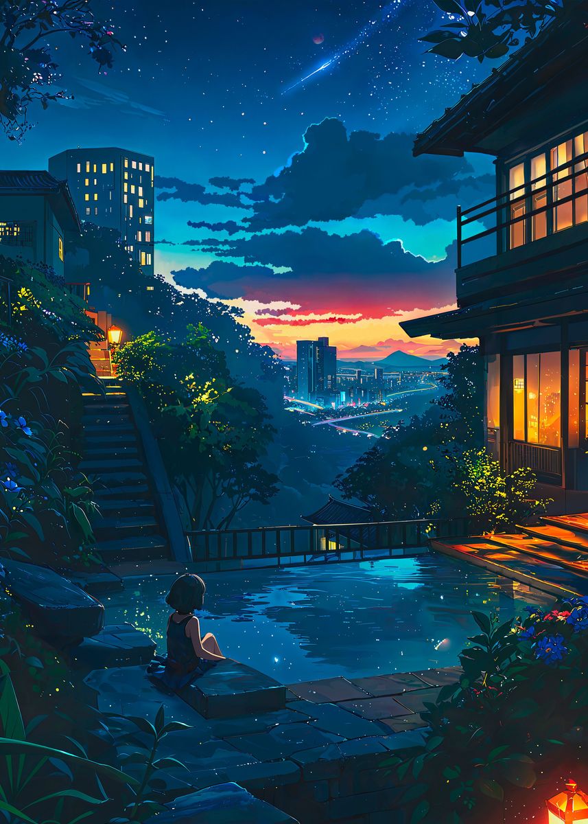 'Distant Lights' Poster, picture, metal print, paint by Ann Havbo ...