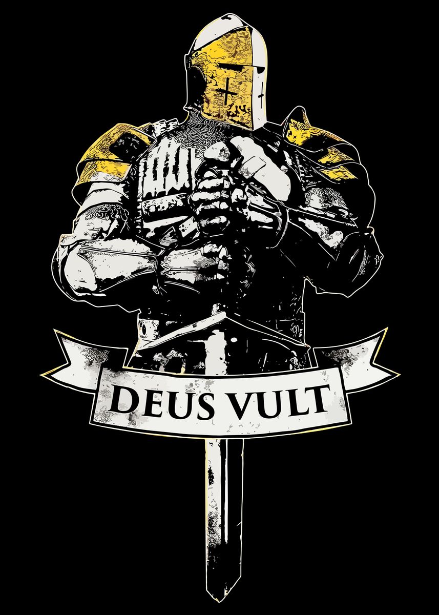 'deus vult' Poster, picture, metal print, paint by Uncul Sweet | Displate