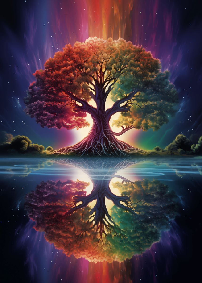 'Cosmic Tree of Life' Poster, picture, metal print, paint by ELYussArt ...