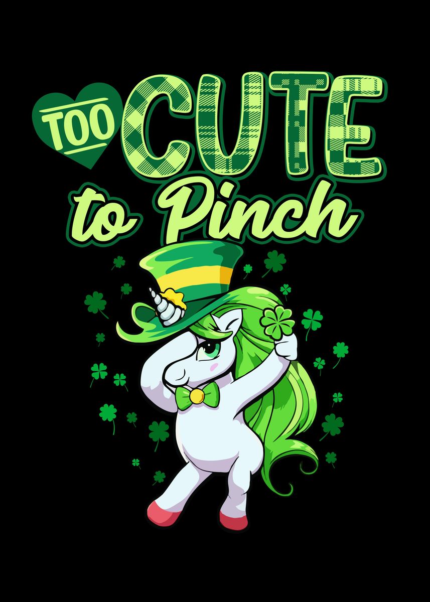 'St Patricks Day Unicorn' Poster, picture, metal print, paint by Lukes ...