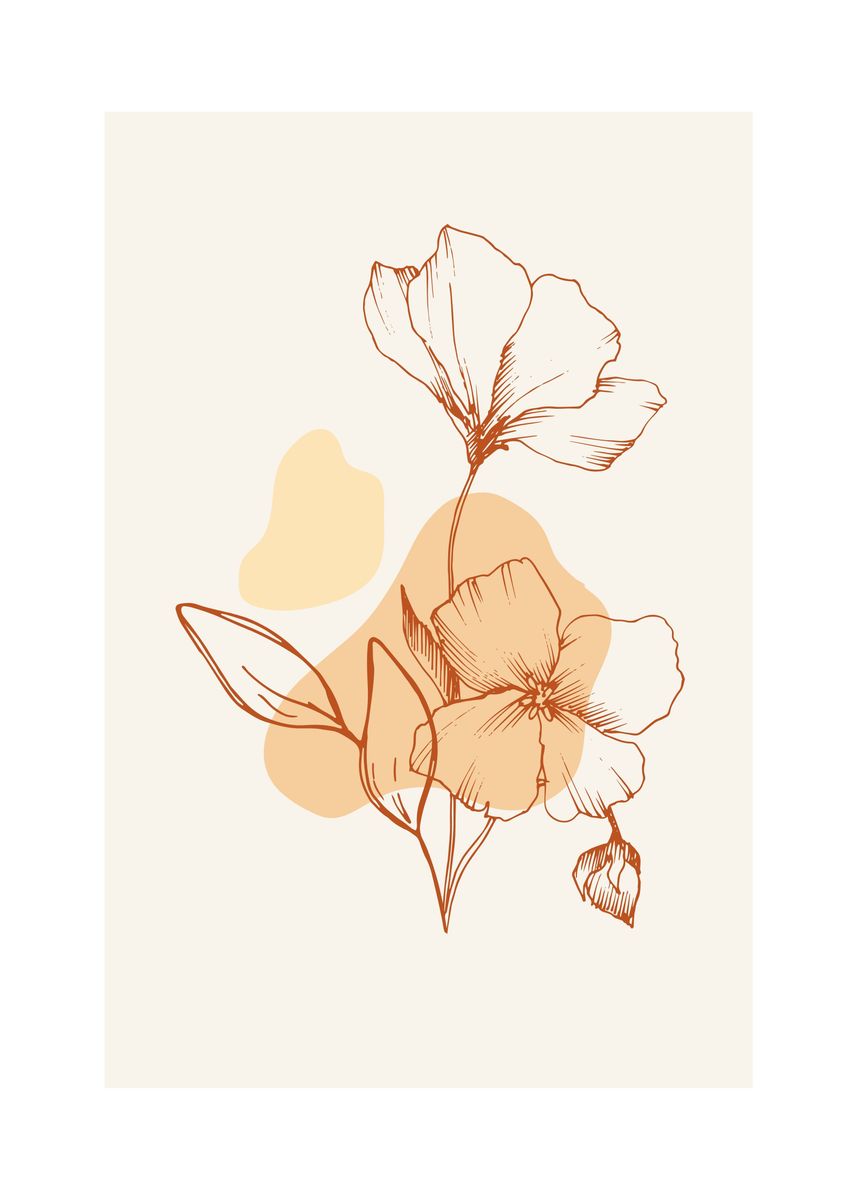 'Flower Plant Minimalist' Poster, picture, metal print, paint by Wisnu ...