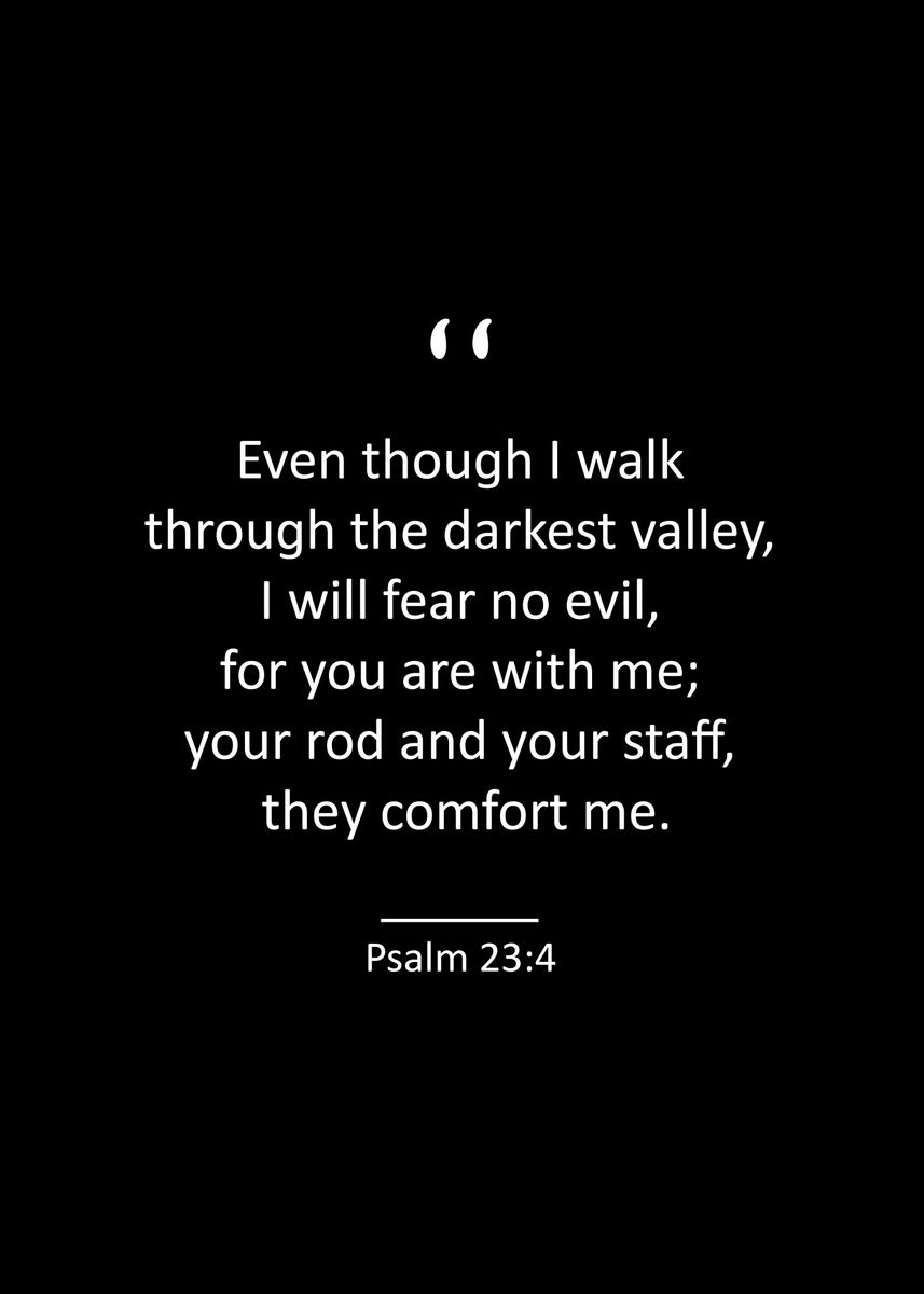 'Psalm 23 4' Poster, picture, metal print, paint by Kaly Prints | Displate