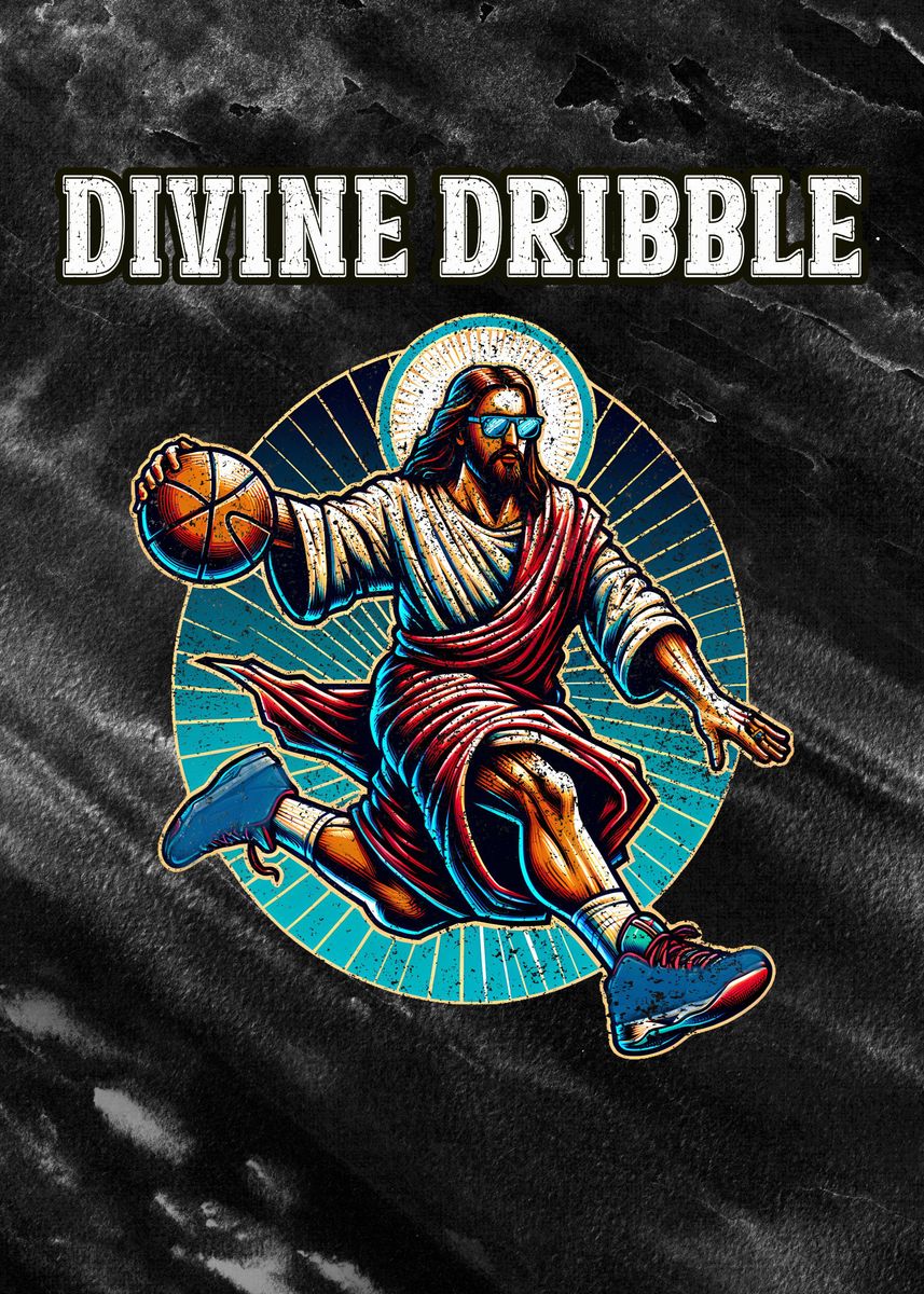 'Jesus Basketball Funny' Poster, picture, metal print, paint by Jannick ...