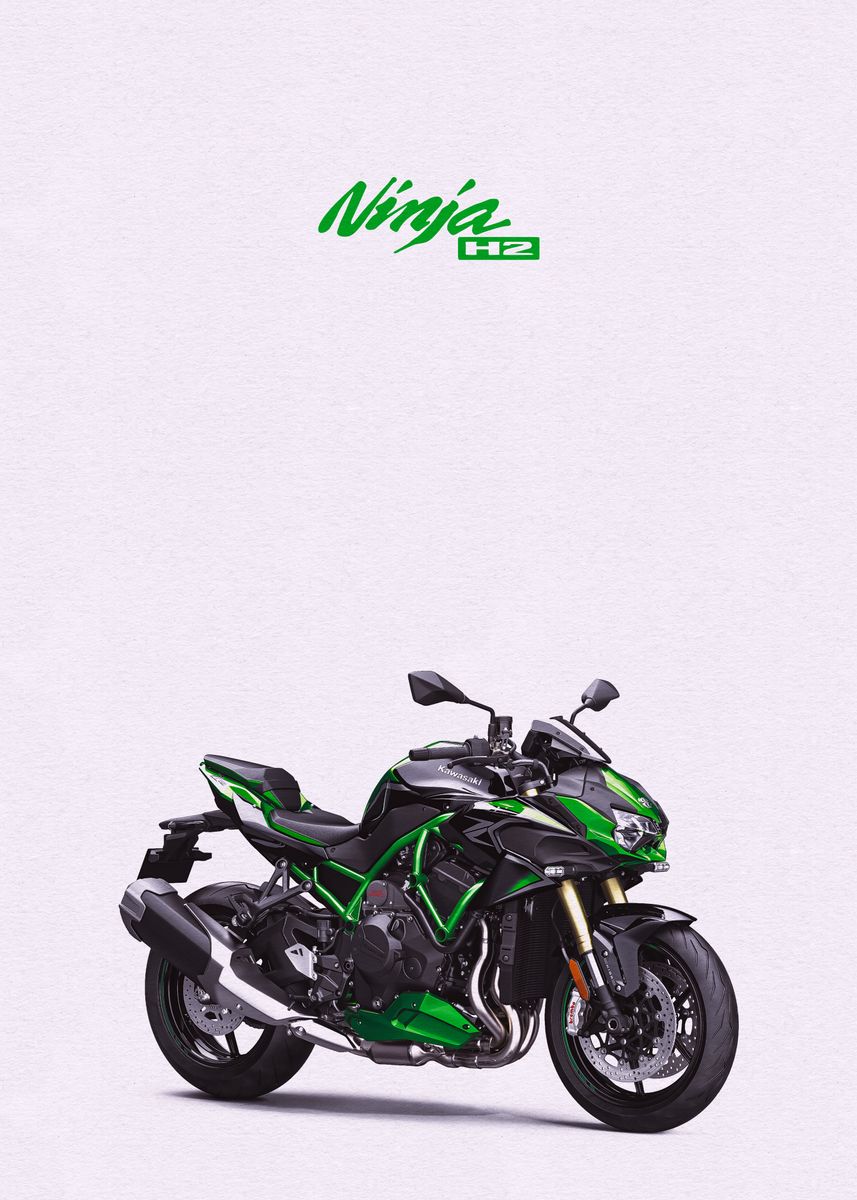 'Kawasaki Ninja H2' Poster, picture, metal print, paint by Lee Rocks ...
