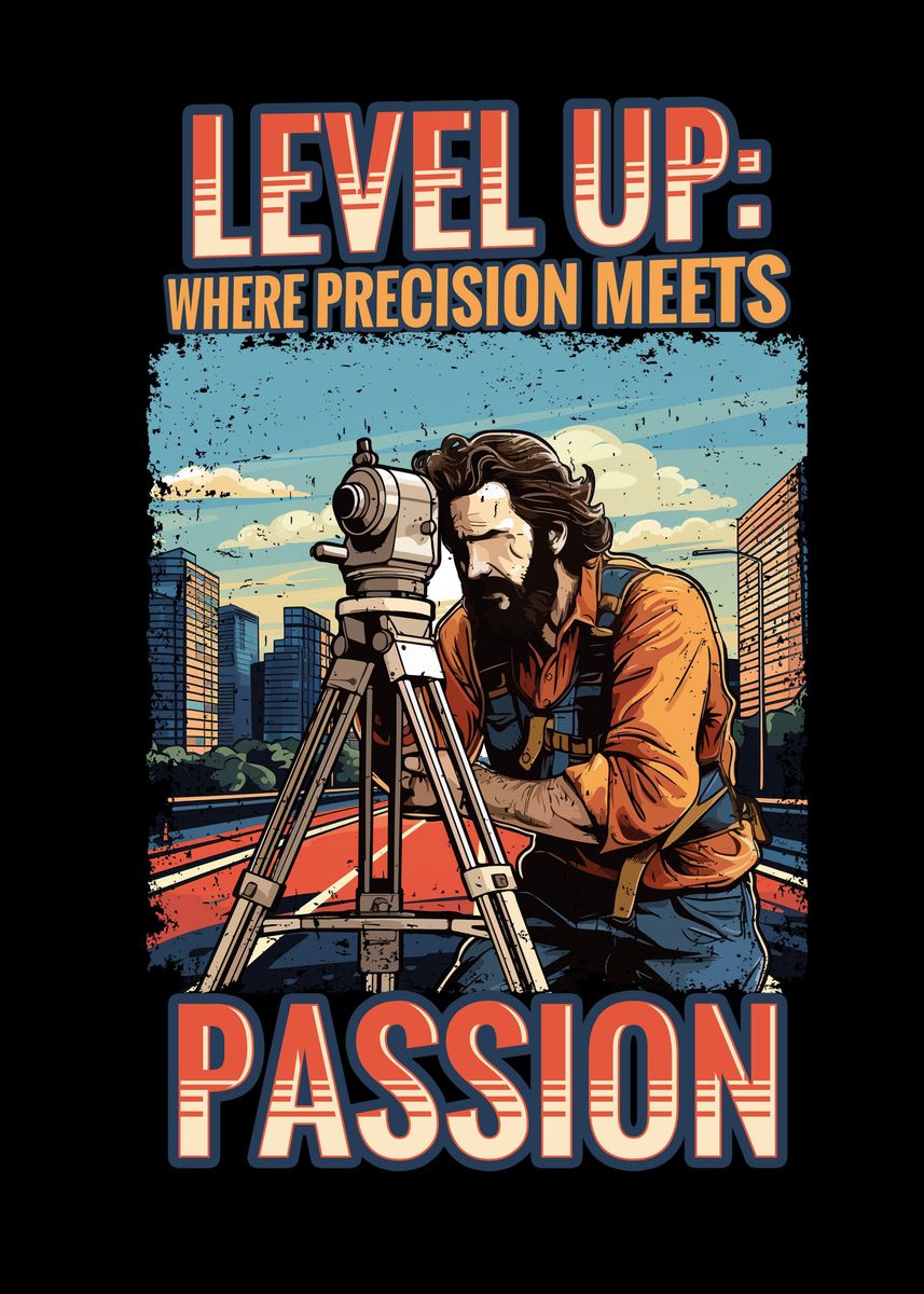 'Vintage Land Surveyor' Poster, picture, metal print, paint by ...