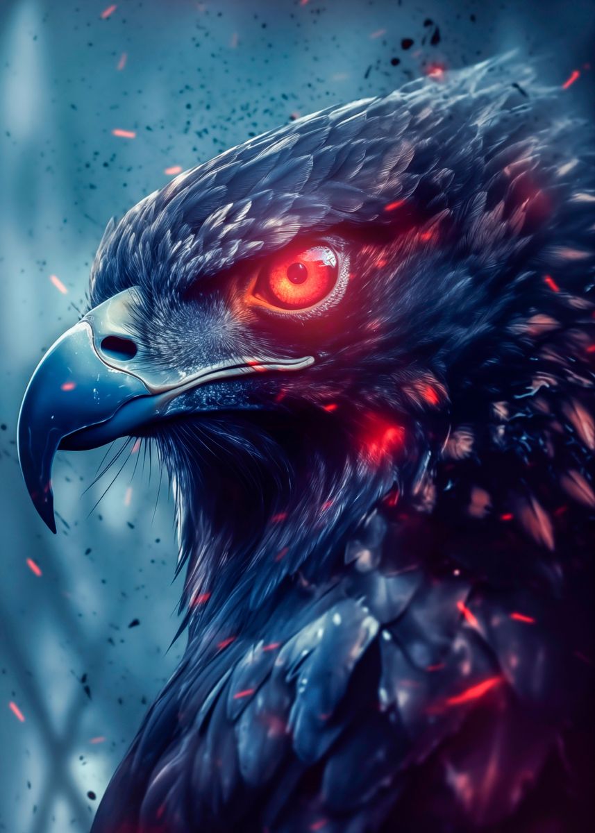 'Red Eyed Hawk' Poster, picture, metal print, paint by The creative Hub ...