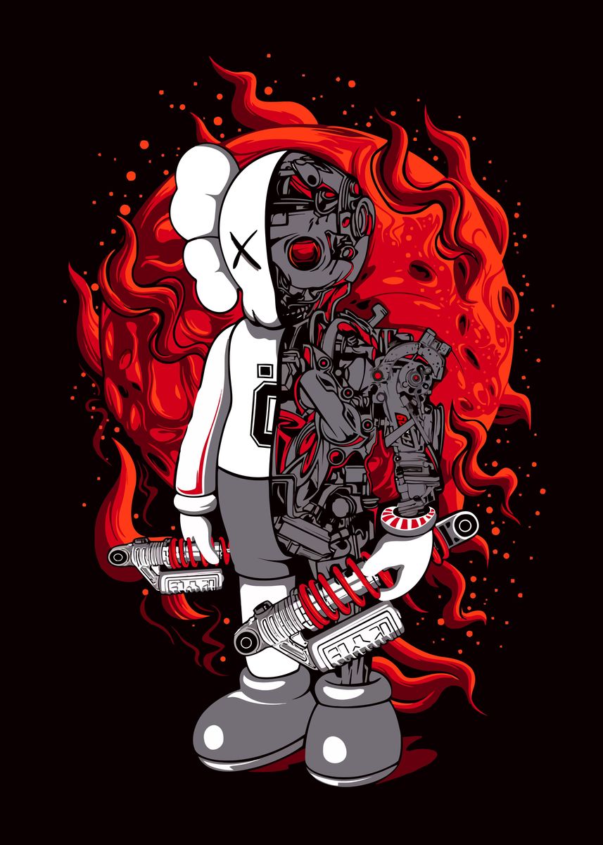 'Kaws' Poster, picture, metal print, paint by Demon Japan | Displate