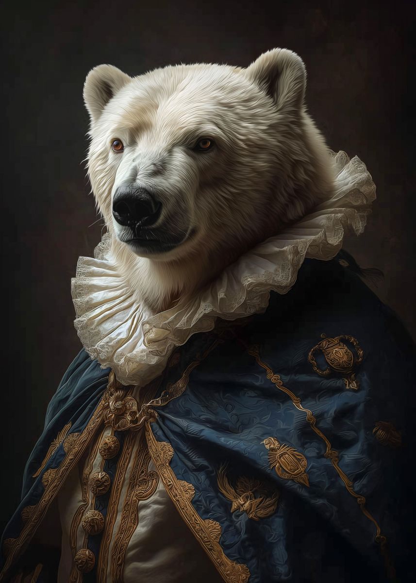 'Renaissance Polar Bear' Poster, picture, metal print, paint by ...