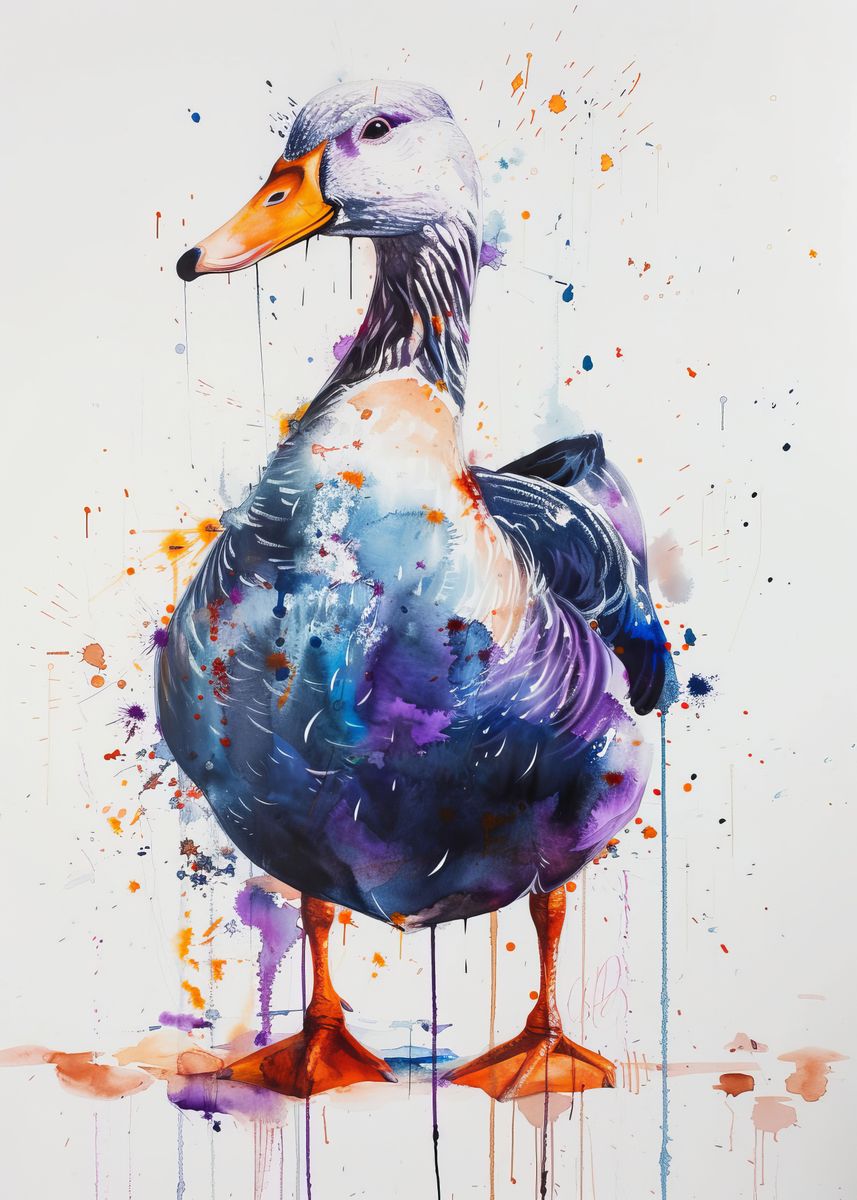 'Goose Watercolor' Poster, picture, metal print, paint by Henning ...