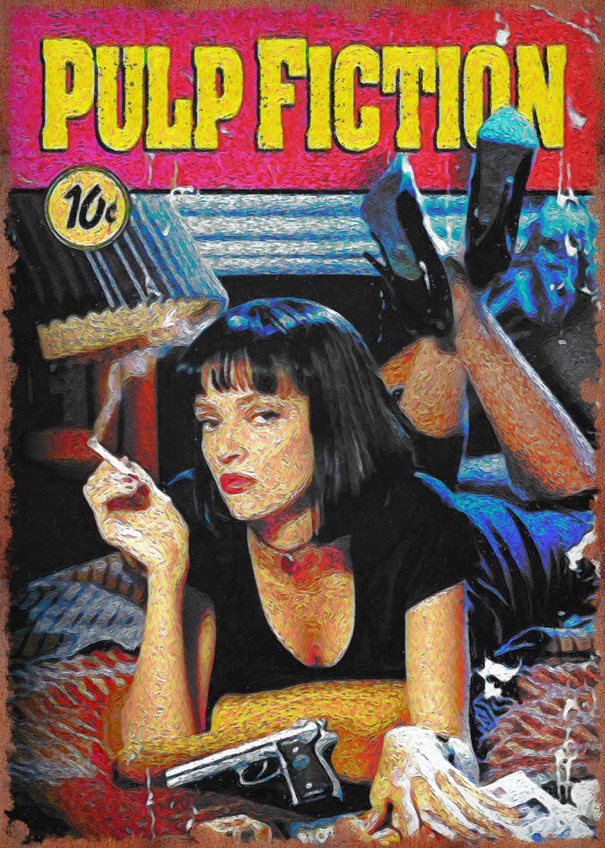 'pulp fiction vintage paint' Poster, picture, metal print, paint by Top ...