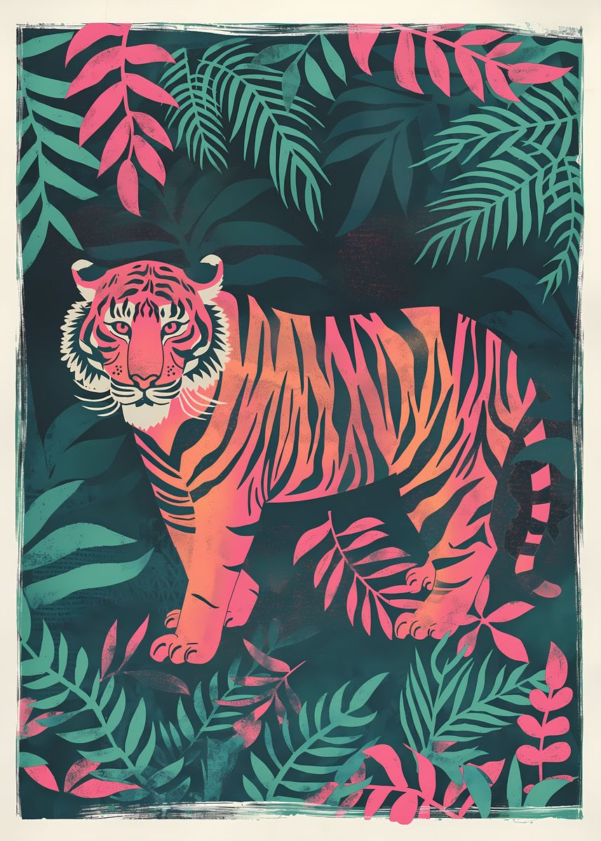 'Eclectic Tiger' Poster, picture, metal print, paint by EnyrPosters ...