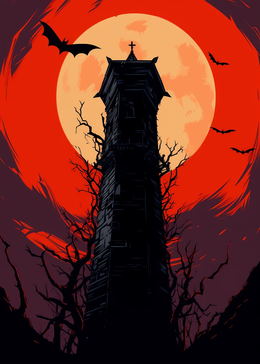 'Horrific Tower' Poster, picture, metal print, paint by Spooky Blob ...