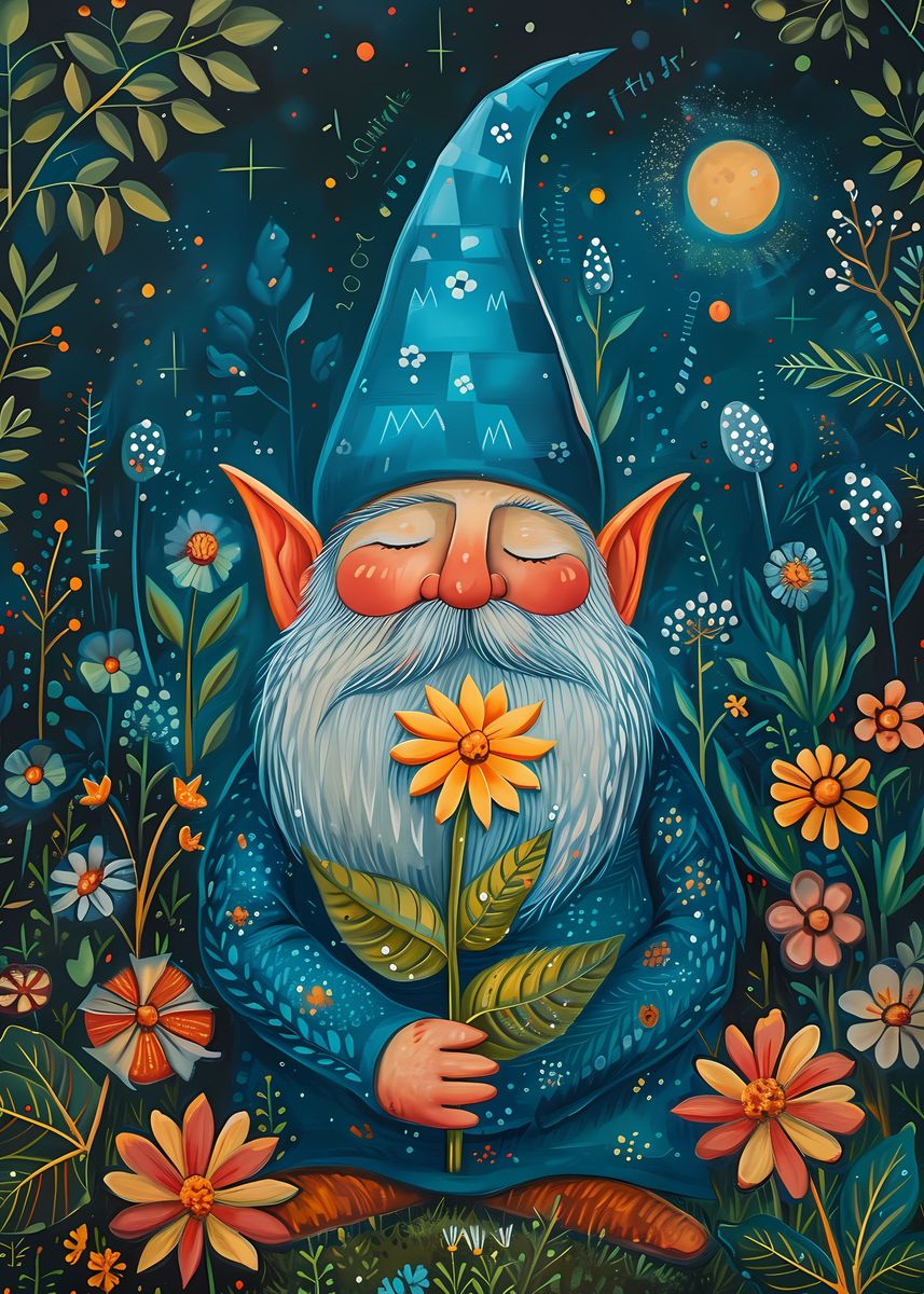 'Adorable Gnome' Poster, picture, metal print, paint by NAMA | Displate