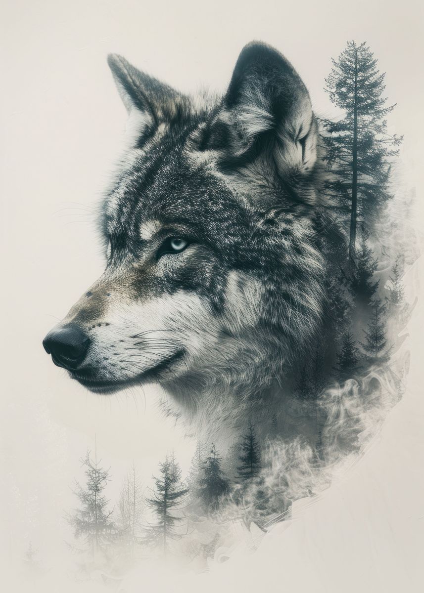 'Wolf' Poster, picture, metal print, paint by Byrdyak | Displate