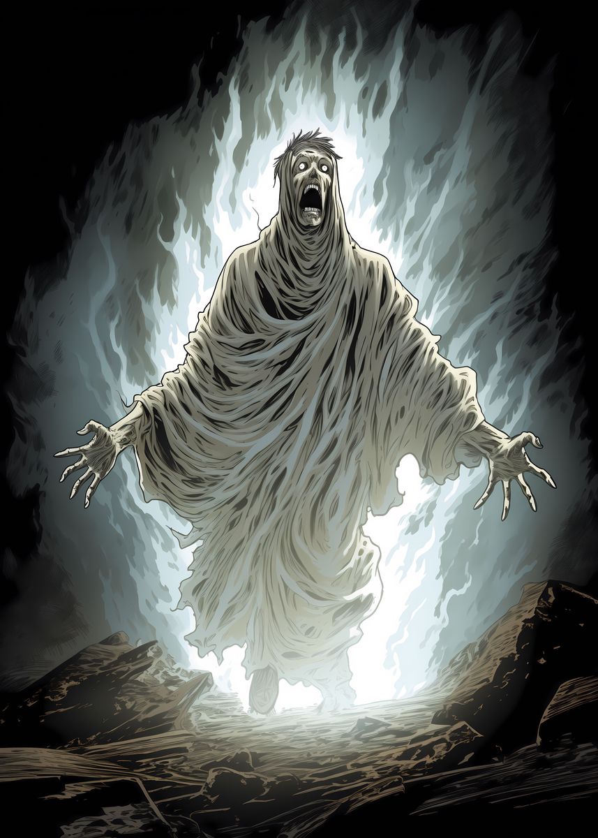 'Screaming Ghost' Poster, picture, metal print, paint by Spooky Blob ...