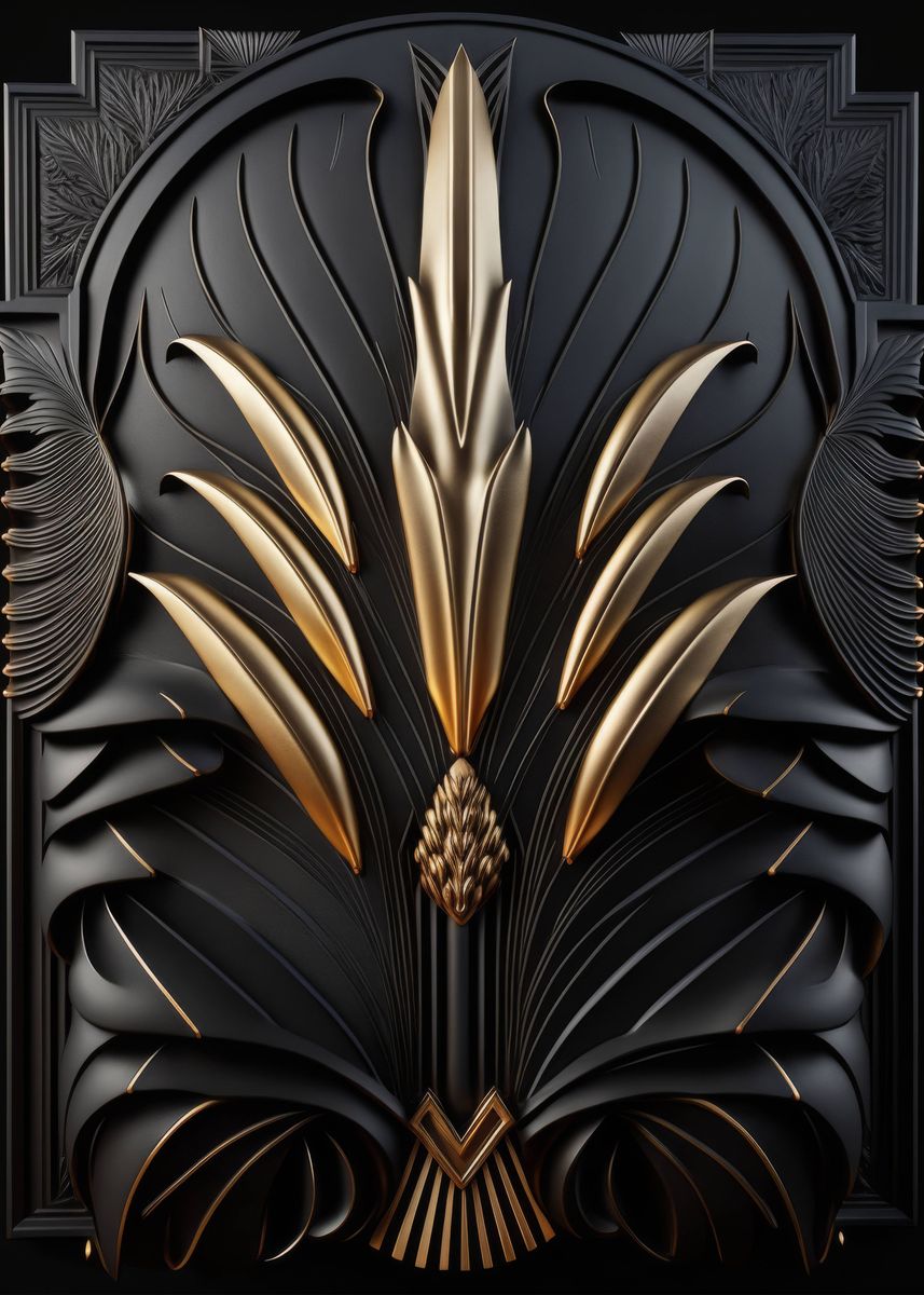 'Gold Relief Deco' Poster, picture, metal print, paint by Morgan Yon ...