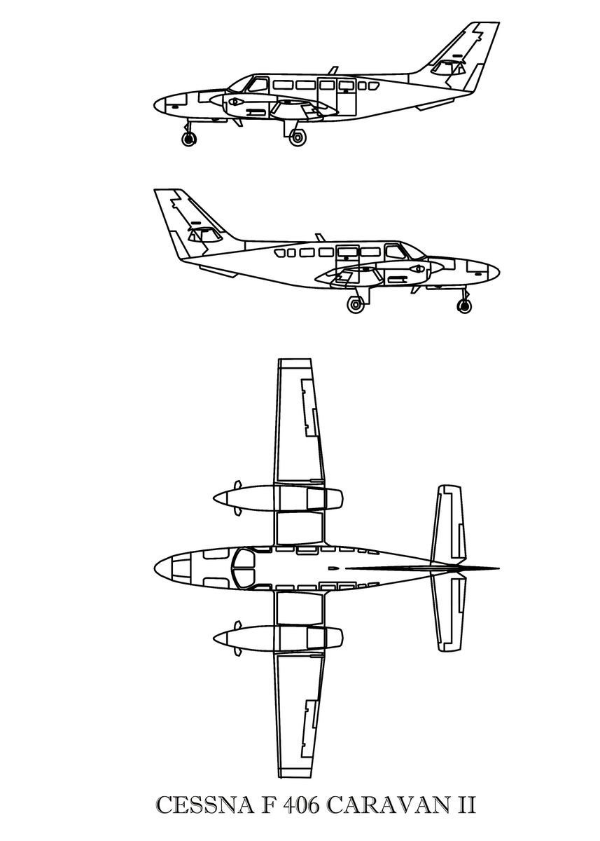 'CESSNA F 406 CARAVAN II ' Poster, picture, metal print, paint by ...